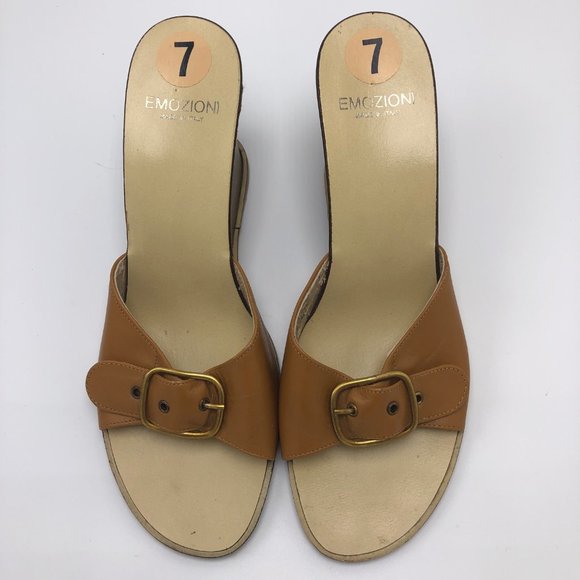 EMOZIONI | Shoes | Emozioni Wedge Slide Sandals Shoes Size 7 | Poshmark